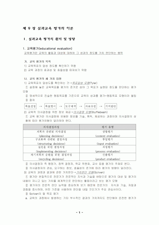 평가 방안 레포트 자료