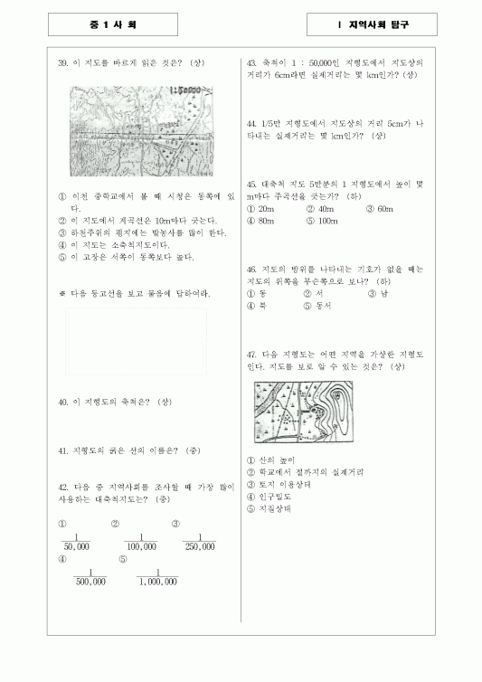 [과외]중학 사회 중1-1 지역사회 탐구 02