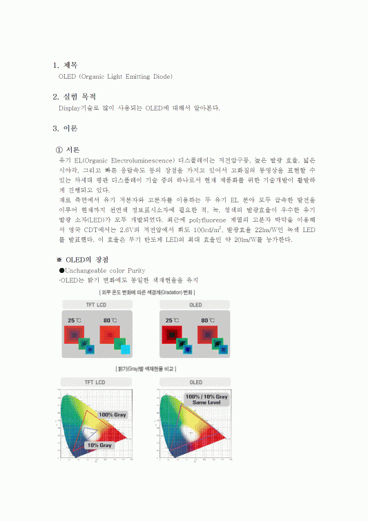 OLED실험 예비보고서
