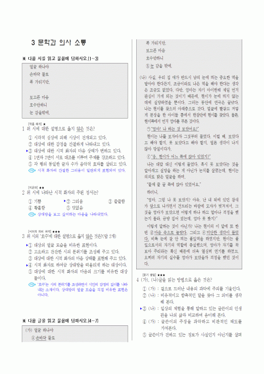 [과외]중학 국어 중1-1학기 03 단원 문학과 의사소통 02