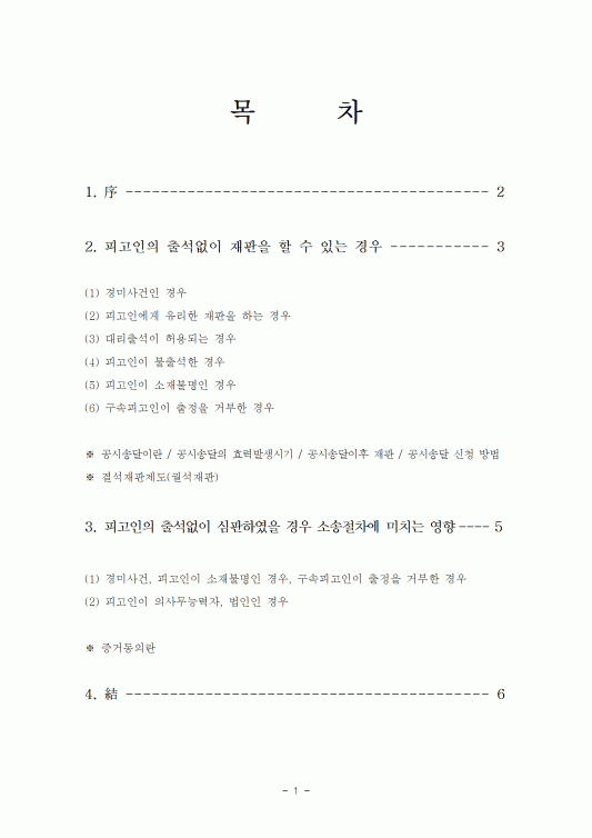 피고인의 불출석이 소송절차에 미치는 영향을 논하라