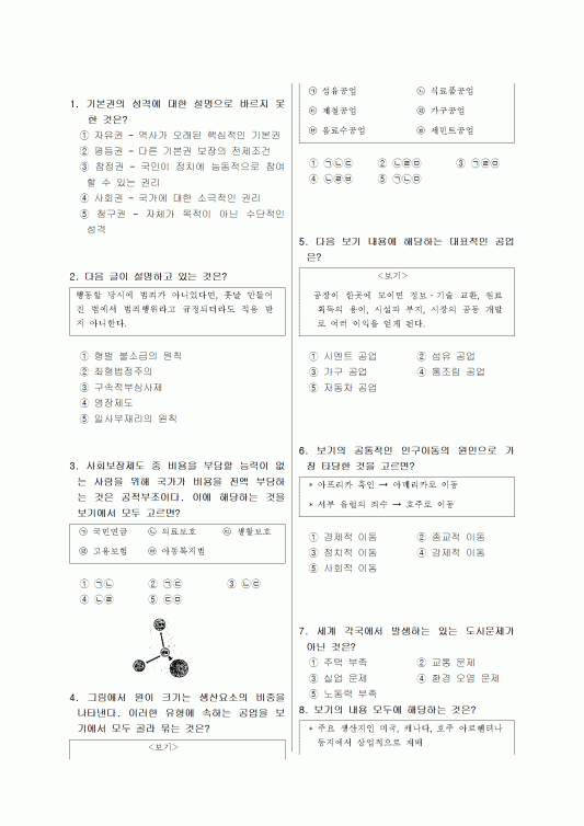 [과외]중학 사회 3-2학기 중간 예상문제 15