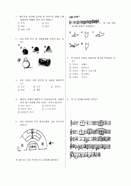 [과외]중학 음악 1-2학기 기말 예상문제 03