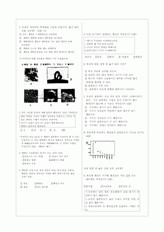 [과외]고등 공통과학 1-2학기 중간 예상문제 04