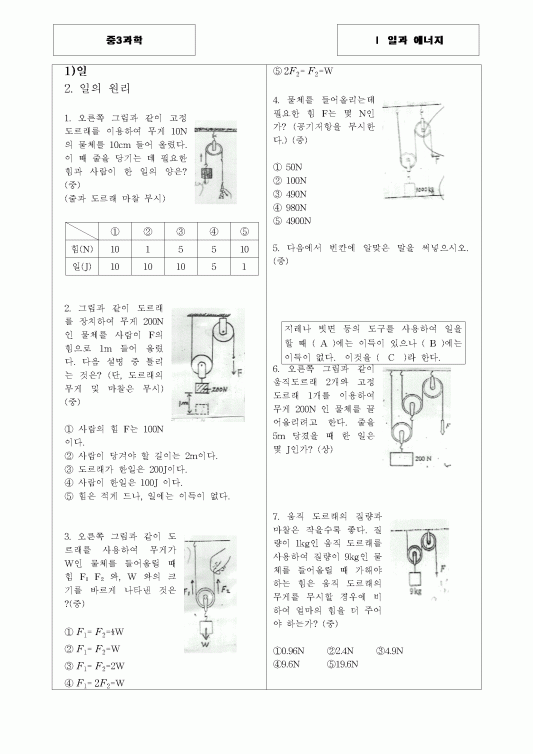 [과외]중학 과학 중3-1 일 04