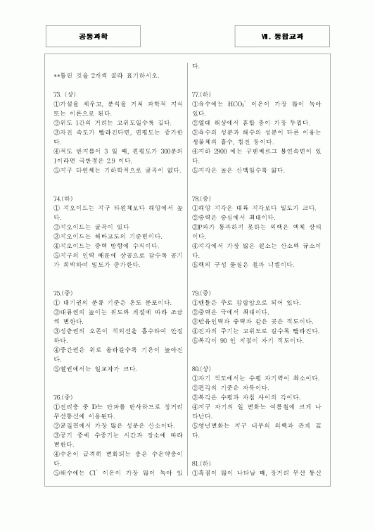 [과외]고등 공통과학-통합교과 03