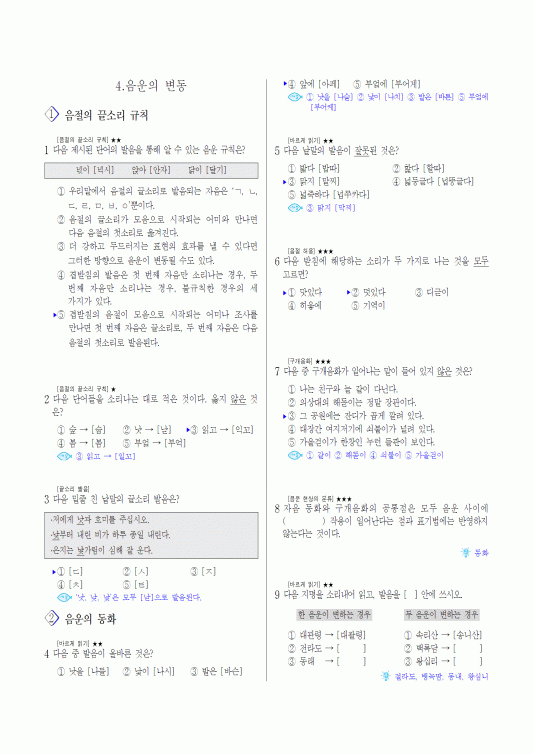 [과외]중학 국어 중3-1학기 04 음운의 변동 02