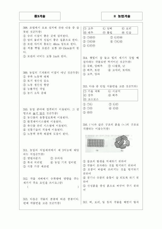 [과외]중학 기술 중3-2 농업기술 07