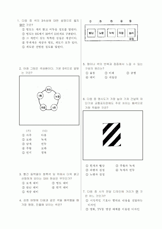 [과외]중학 미술 2-2학기 중간 예상문제 13