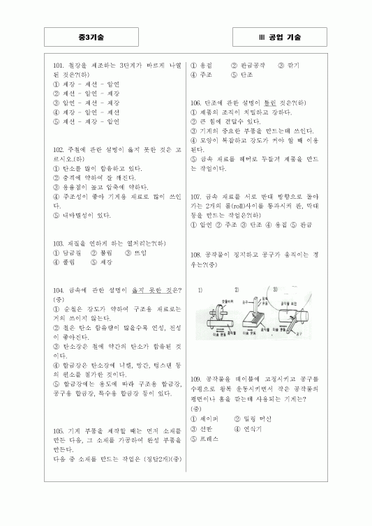 [과외]중학 기술 중3-3 공업기술 03