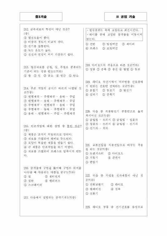 [과외]중학 기술 중3-3 공업기술 05