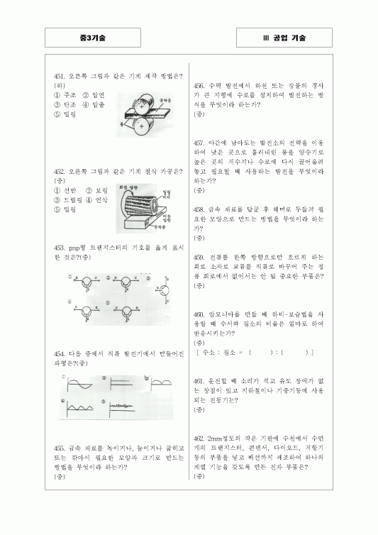 [과외]중학 기술 중3-3 공업기술 10