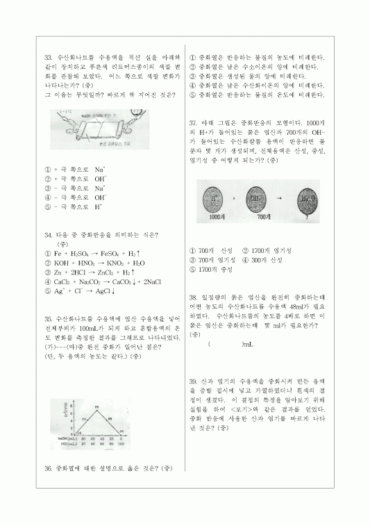 [과외]중학 과학 중3-5 산과 염기의 반응 05