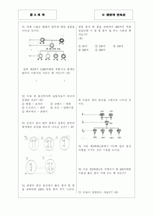 [과외]중학 과학 중3-8 유전 03