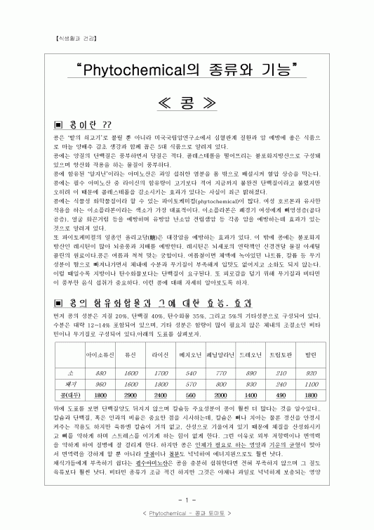 콩과 토마토 레포트 자료