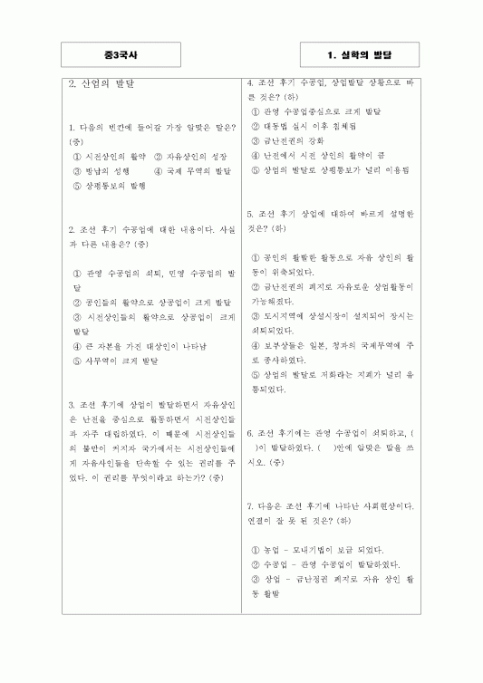 [과외]중학 역사 중3-국사 1 실학의 발달 04