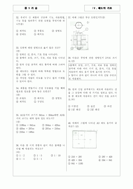 [과외]중학 기술 중1-4-1 제도의 기초 02