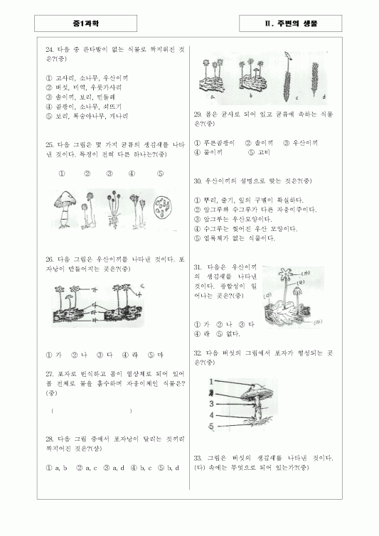 [과외]중학 과학 중1-05 땅에 사는 식물(2) 06
