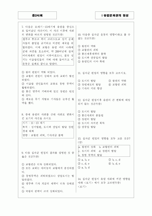 [과외]중학 사회 중2-1 유럽문화권의 생활 09