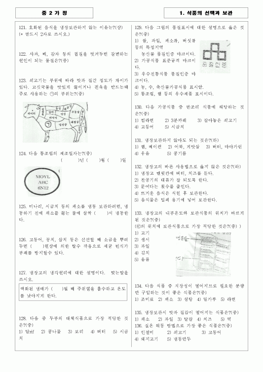 [과외]중학 가정 중2-2-1 식품의 선택과 보관 04