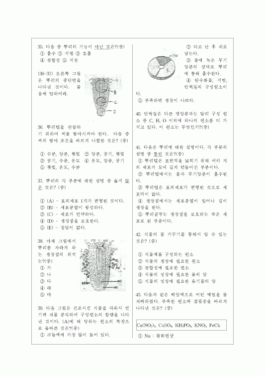 [과외]중학 가정 중2-03 식물의 구조와 기능 03