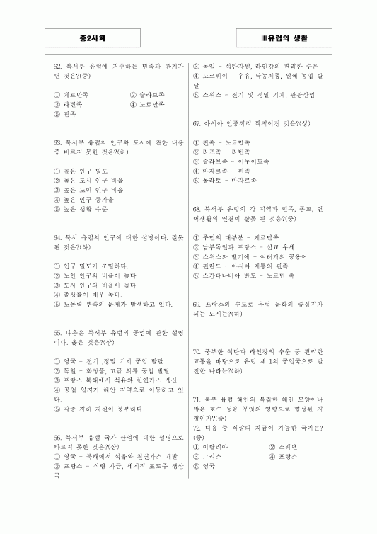 [과외]중학 사회 중2-3 유럽의 생활 03
