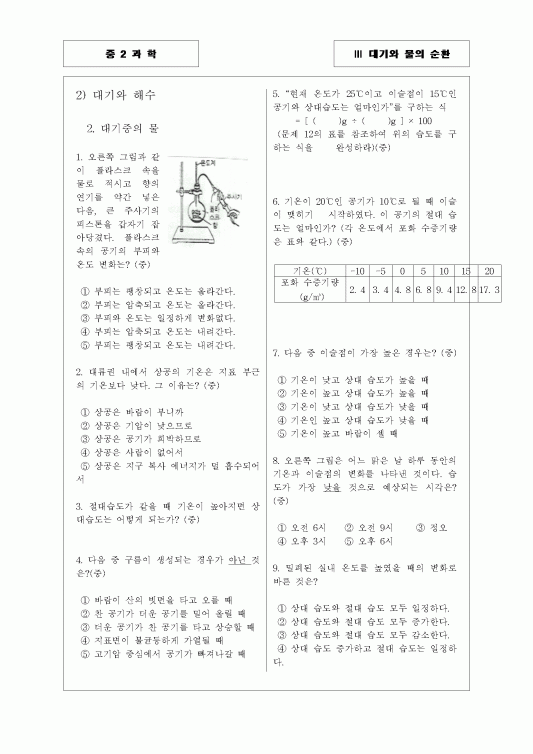 [과외]중학 과학 중2-06 대기와해수 03