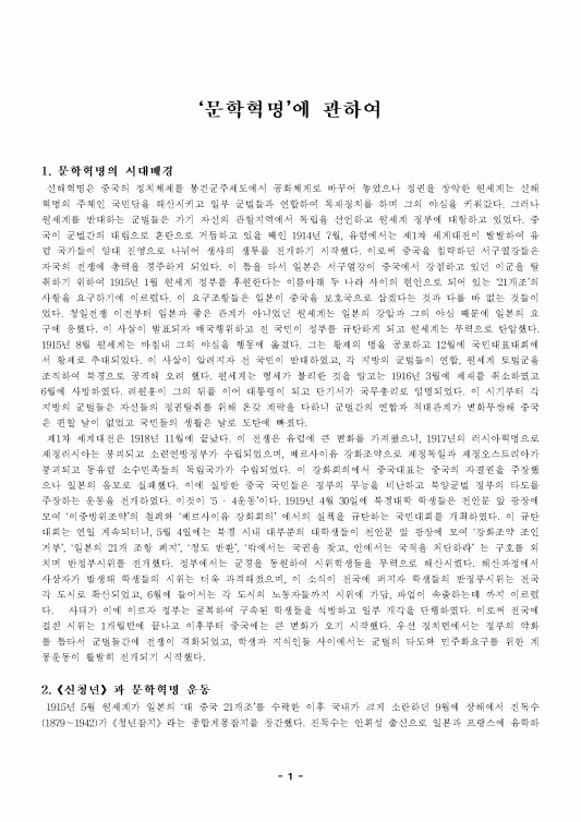 중국의 문학혁명