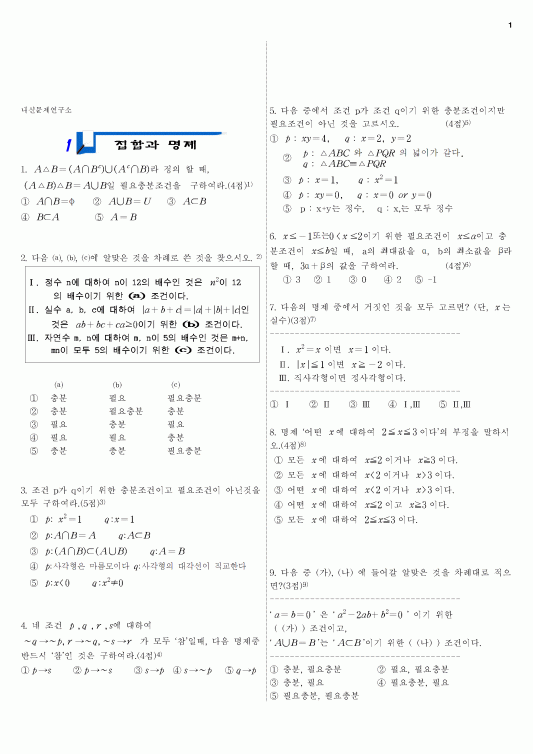 [과외]고등 공통수학 기본 14