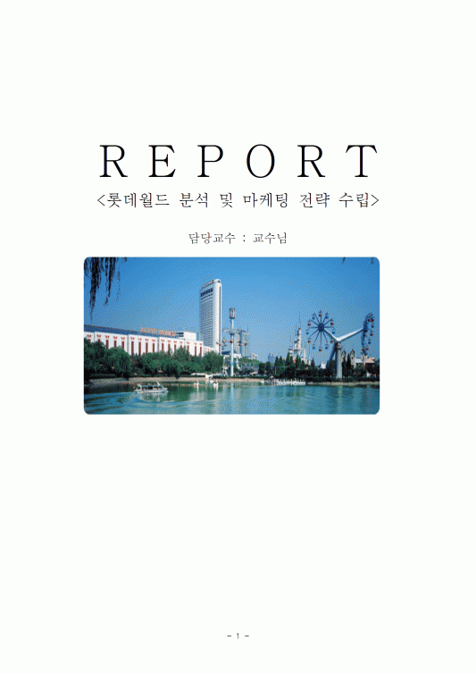 롯데월드 분석 및 마케팅 전략 수립