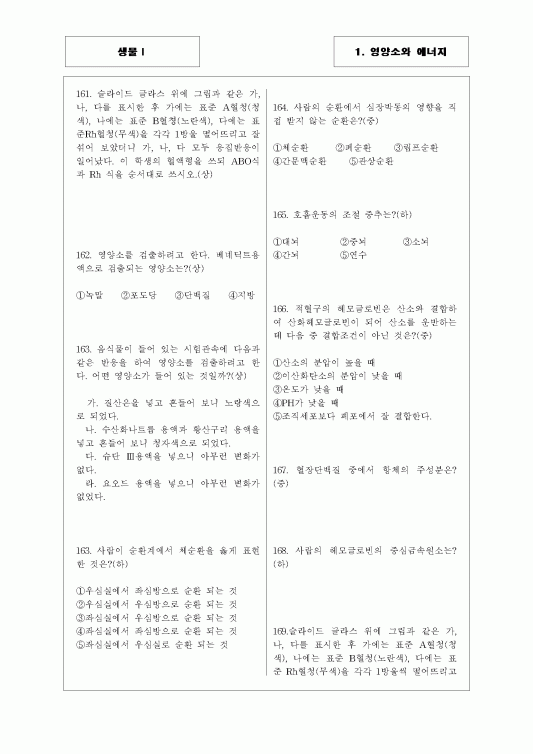 [과외]고등 생물1--영양소와에너지 05
