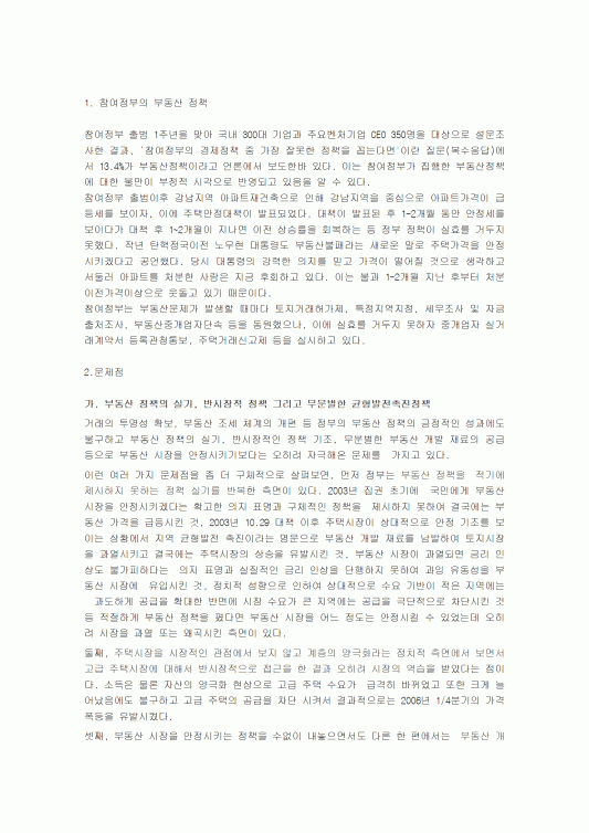 부동산정책의 문제점과 대안