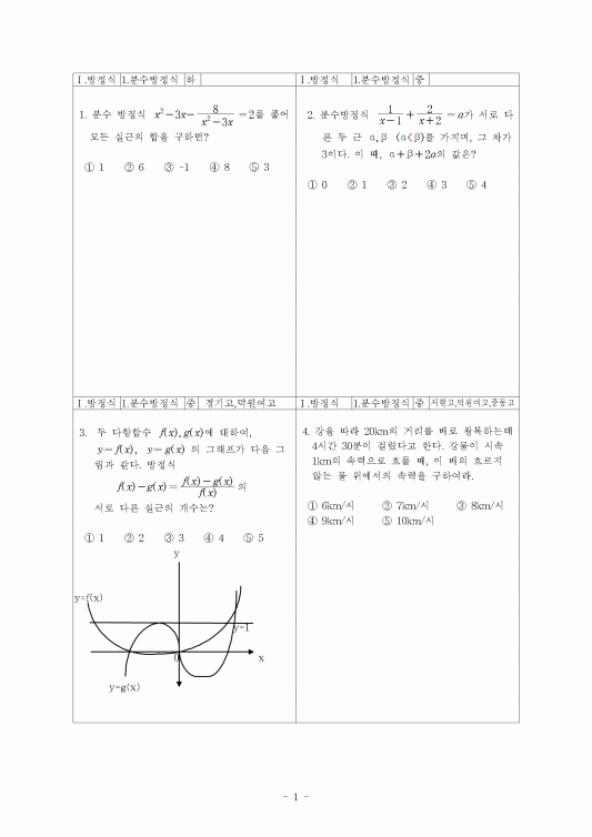 [과외]고등 수학 I-1.분수방정식