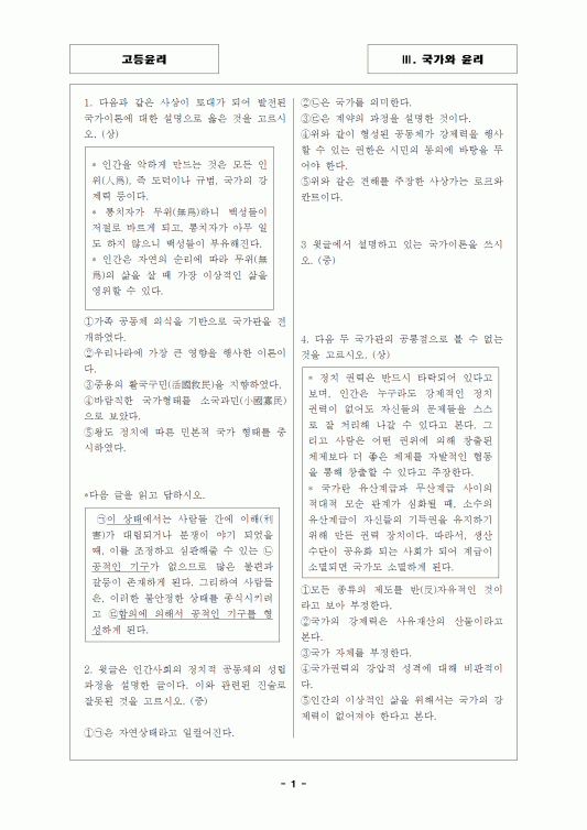 [과외]고등 윤리-국가와윤리 01
