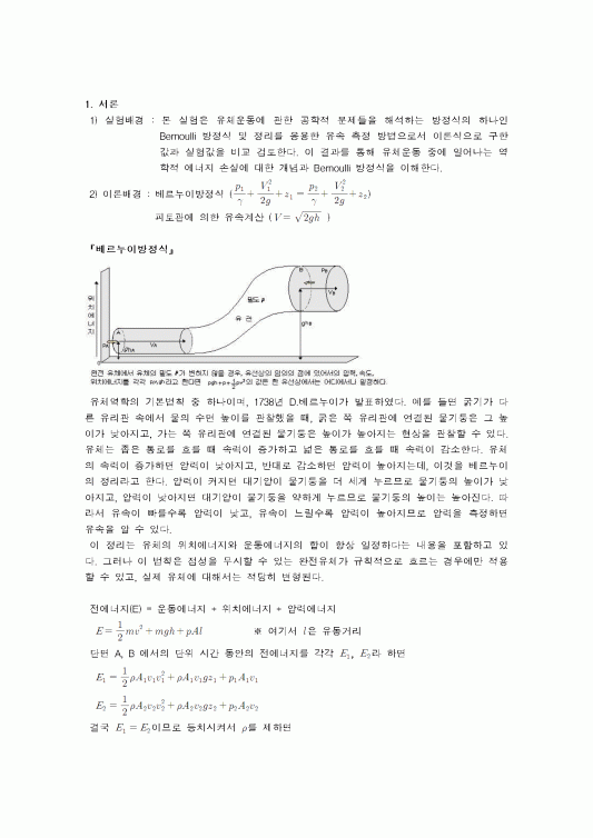 유속측정 실험보고서