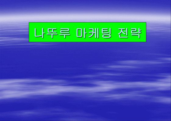 나뚜루의 마케팅 전략