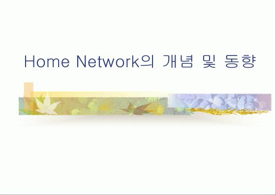 Home Network의 개념 및 동향