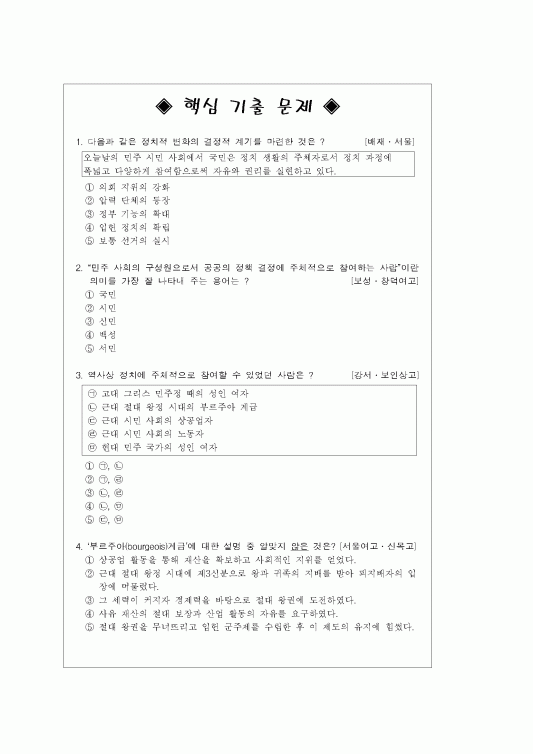 [과외]고등 사회 시민사회의 형성 01