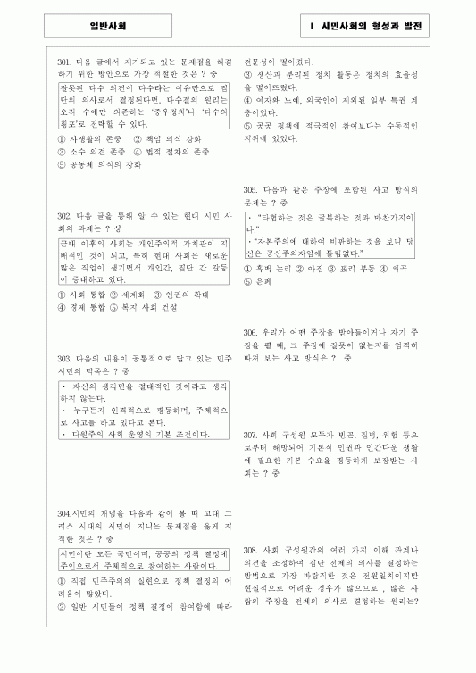 [과외]고등 일반사회-시민사회의형성과발전 07