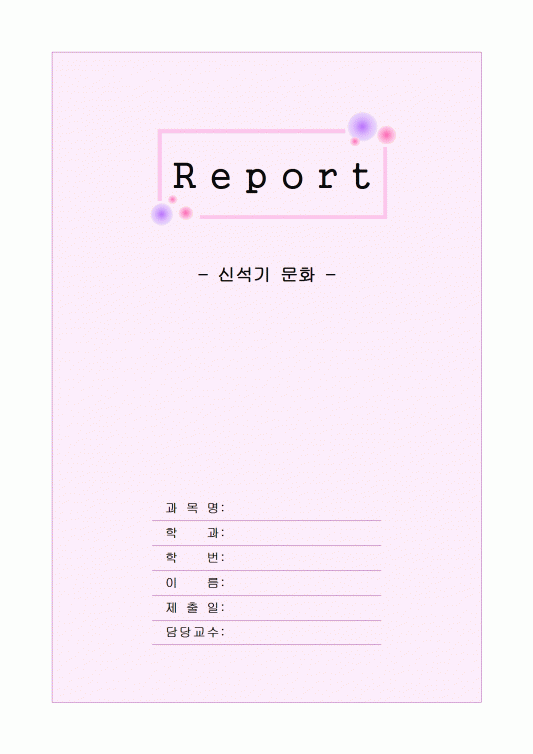 신석기 문화 레포트 자료