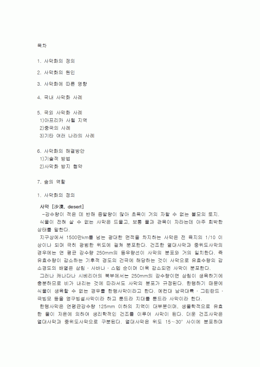 사막화 확장과 숲의 역할