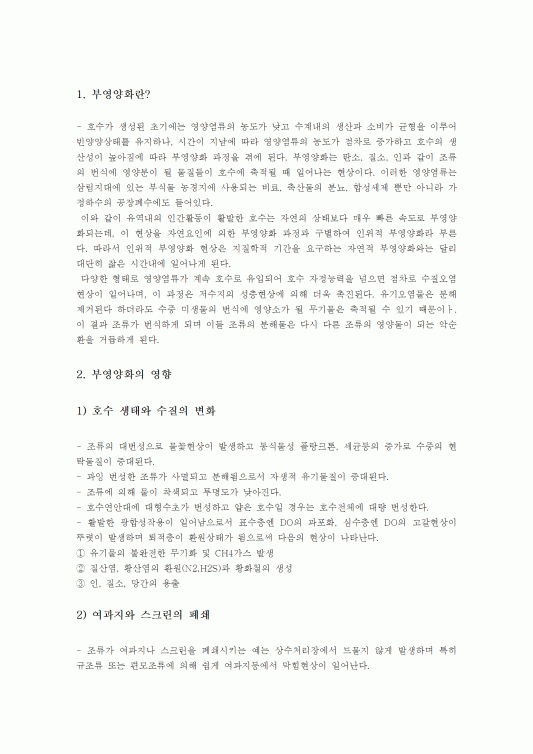 부영양화 레포트 자료