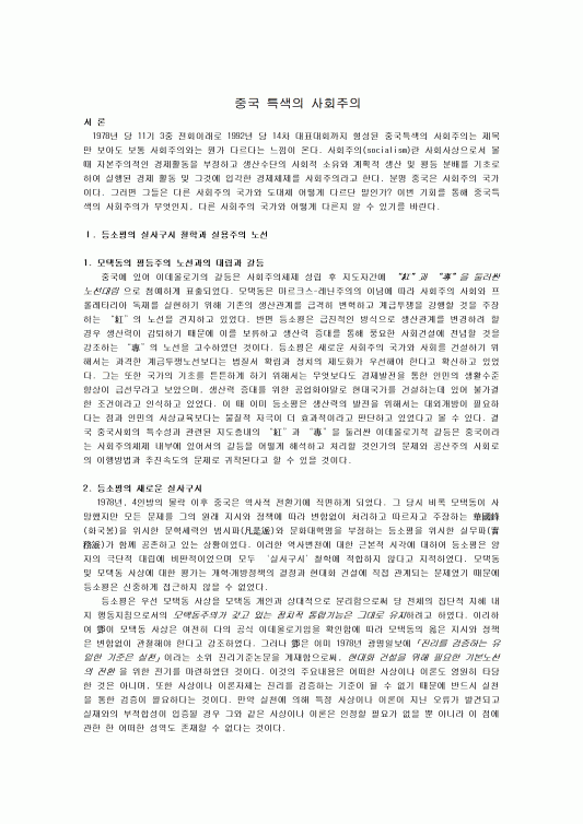 중국특색의 사회주의