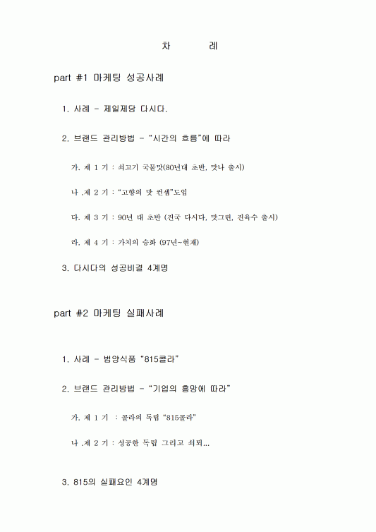 마케팅 성공, 실패사례