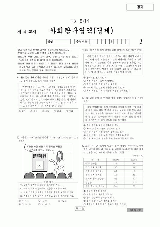 [과외](고3) 05 모의고사 경제 시험지