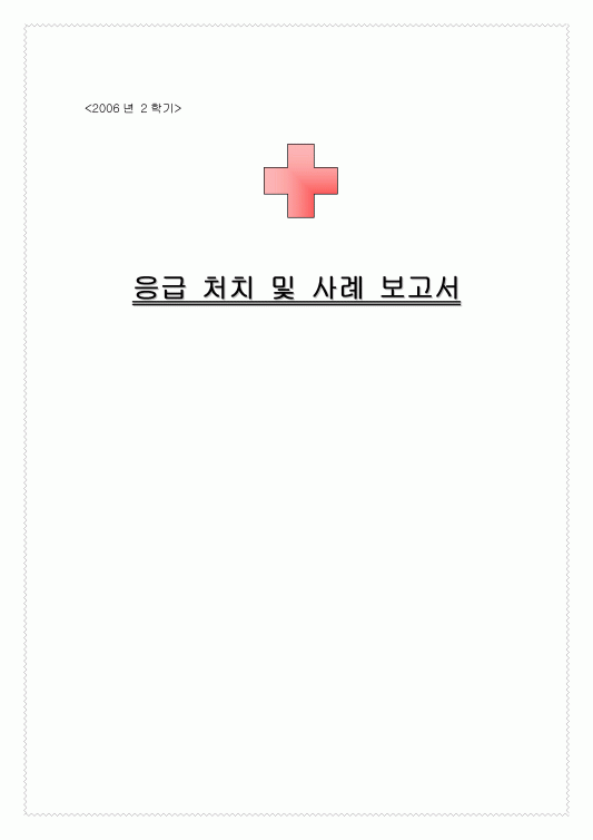 응급 처치 사례보고서