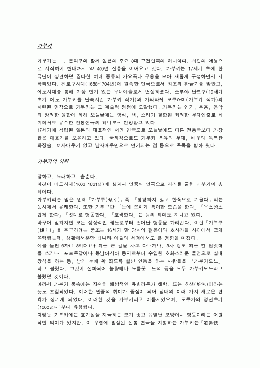 일본의 고전연극 가부키
