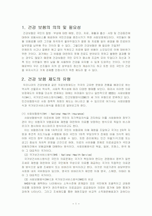 국민건강보험제도 [분석/조사]