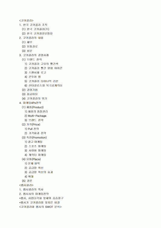 [인문과학] 코카콜라와 펩시