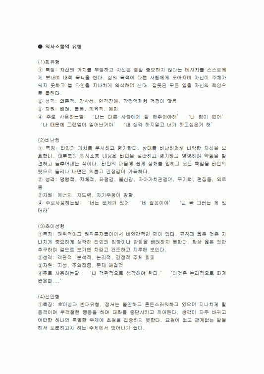 의사소통의 유형과 예
